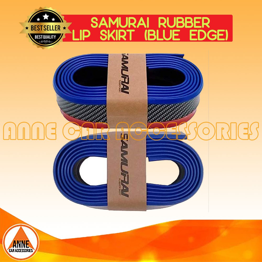 3M Samurai Carbon Fiber BLACK w/ BLUE Car Front Bumper Lip Protector ...