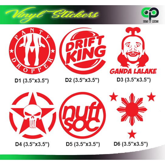 Sticker Selection 001 - Vinyl Sticker (For Laptop, Motorcycle, Car, Etc ...