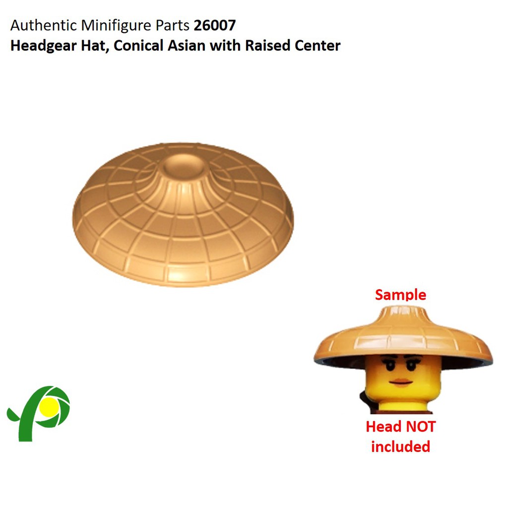 LEGO Minifigure Parts 26007 Headgear Hat Conical Asian with Raised ...