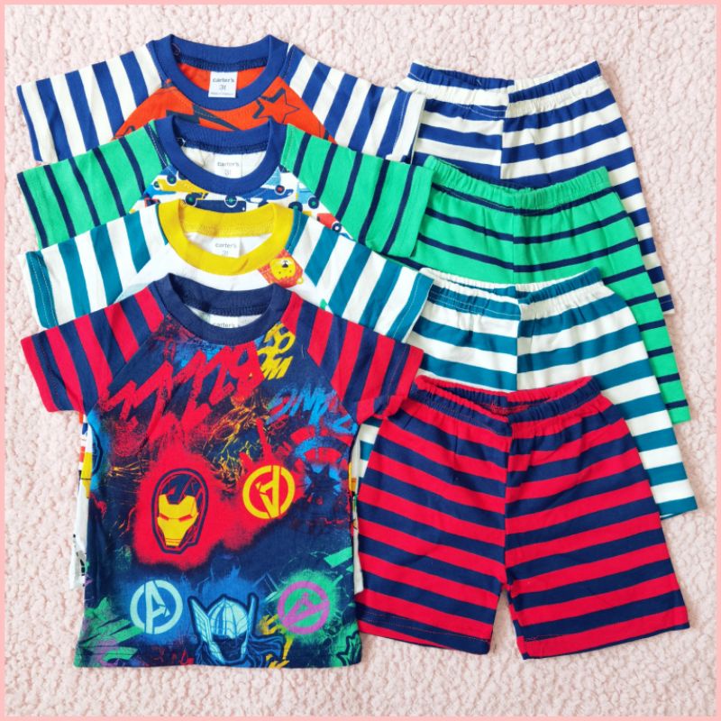 Printed Boy Terno Shirt & Short "A" (1- 5 y/o) | Shopee Philippines