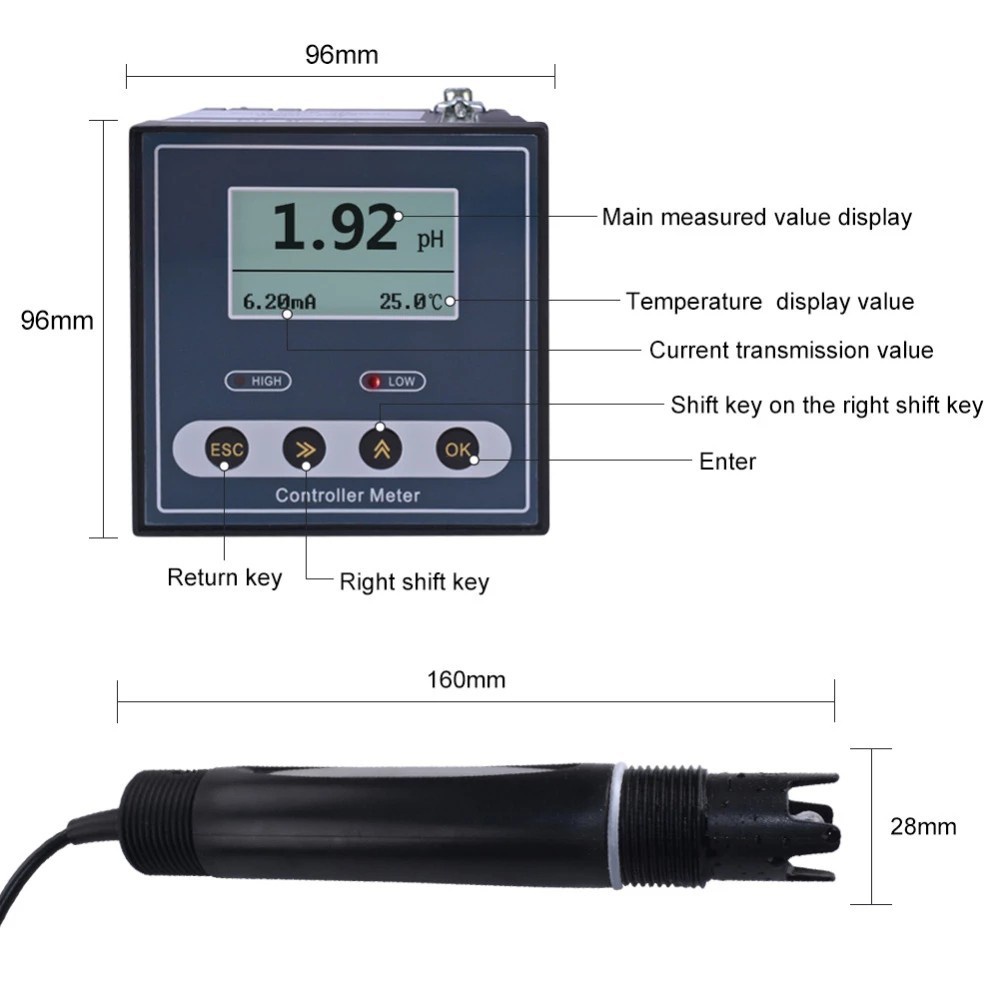 New Online PH-110 Digital Industrial Ph /ORP Meter Sensor Electrode Ph ...