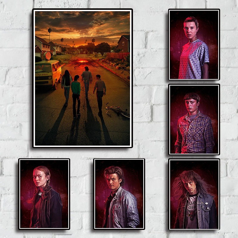 Fantasy Horror Stranger Things Season 4 Retro Kraft Poster Home Bar ...