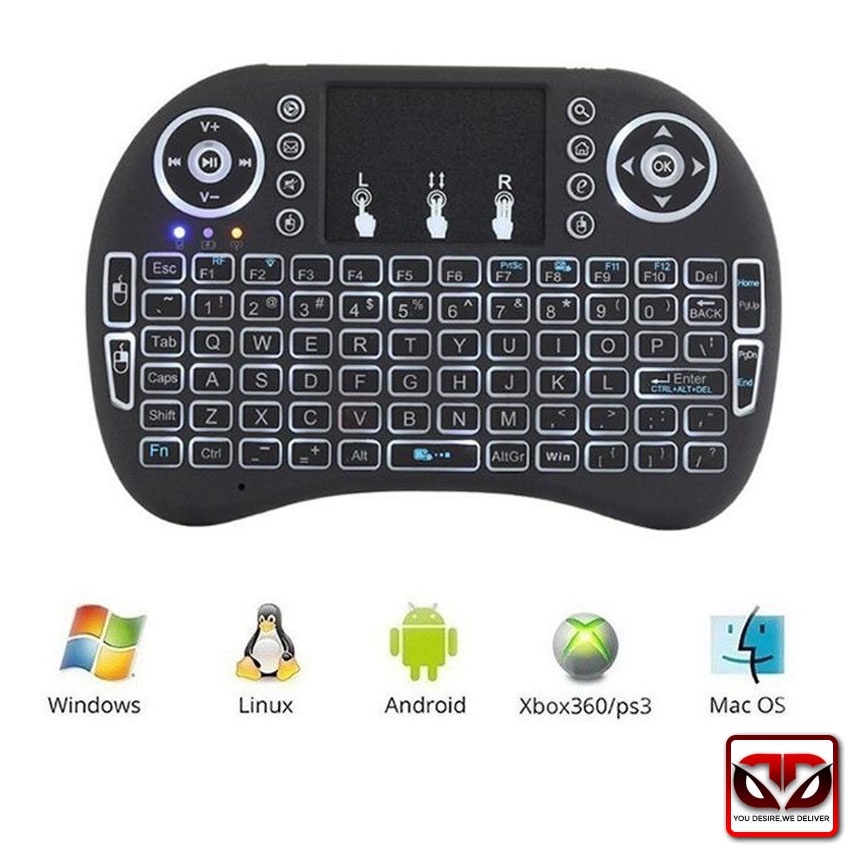 D&D Mini i8 2.4GHz Mini Wireless Keyboard with Touch-pad Mouse | Shopee ...