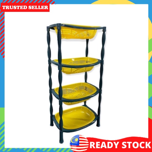 4 Tier Storage Rack Rak Simpanan 4 Tingkat Pelbagaiguna Plastik Tahan ...