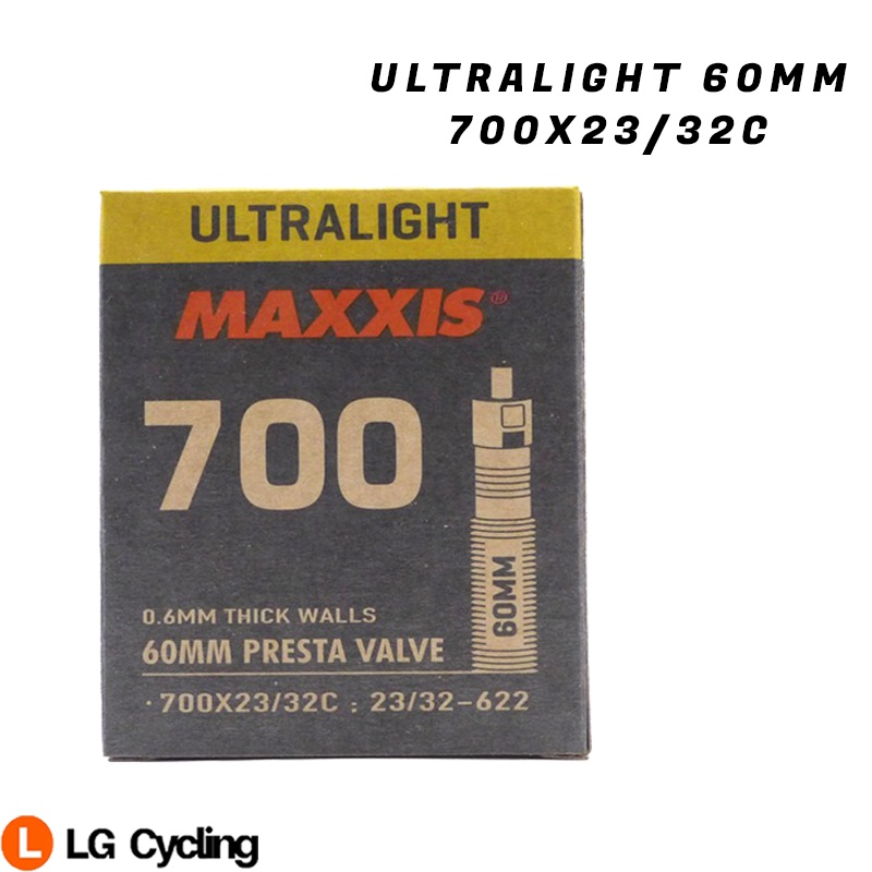 Maxxis Bicycle Tube 700c Ultralight 700x23/32c Presta Valve 48mm 60mm Yellow Box | Shopee ...