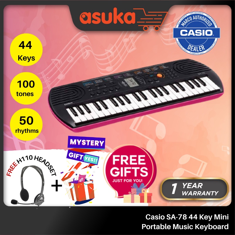 Casio SA-78 44 Key Mini Portable Music Keyboard | Shopee Philippines