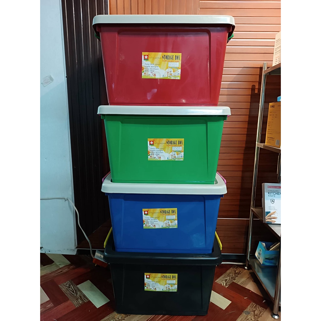 STORAGE BOX 80L SAMPAGUITA #835 COVER and WHEELS MEDIUM SIZE/basket/box ...