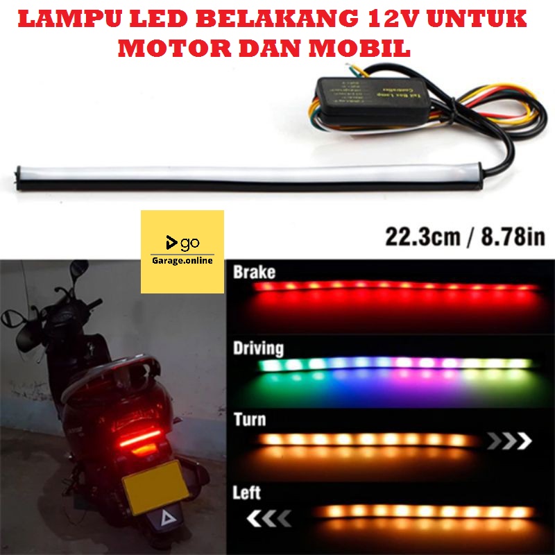 Rgb LED Brake Lights SEIN Turn Signal Car Motorcycle Flexible 23 cm RGB ...