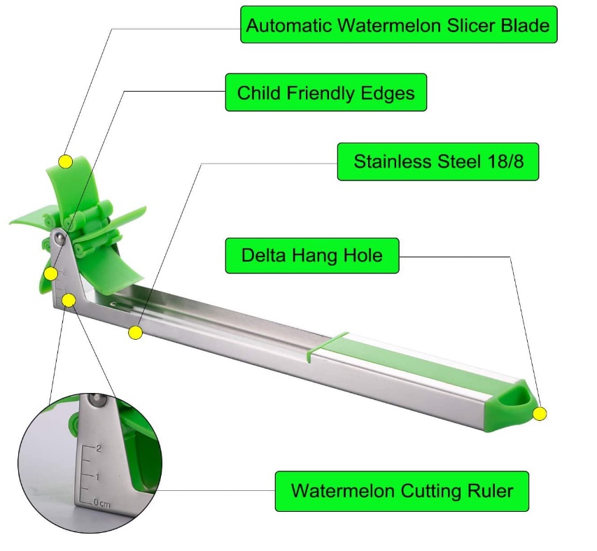 1pc Watermelon Windmill Slicer Stainless Steel Fruit Cutter Plastic ...