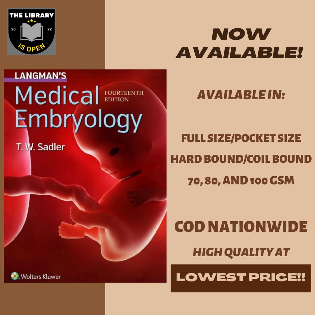 LANGMAN'S MEDICAL EMBRYOLOGY 14TH EDITION | Shopee Philippines