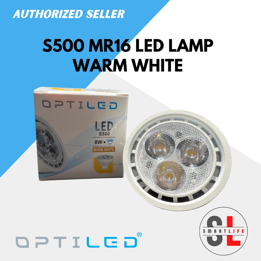 Optiled S500 MR16 LED Lamp Warm White | 8W | 12V AC/DC | 2700K ...