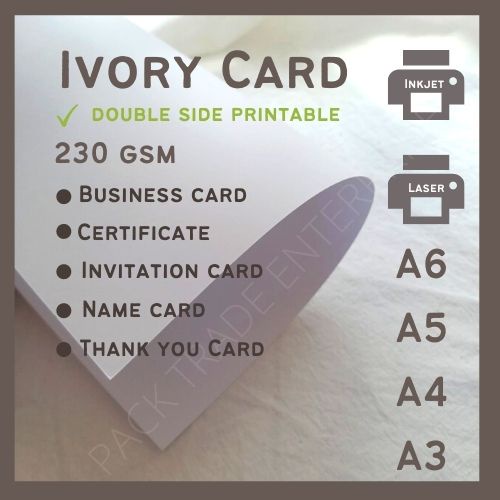 A4, A3, A5, A6, A7 Ivory Card 230g White Card/ Kad Putih/Printing Card for Thank You Card ...