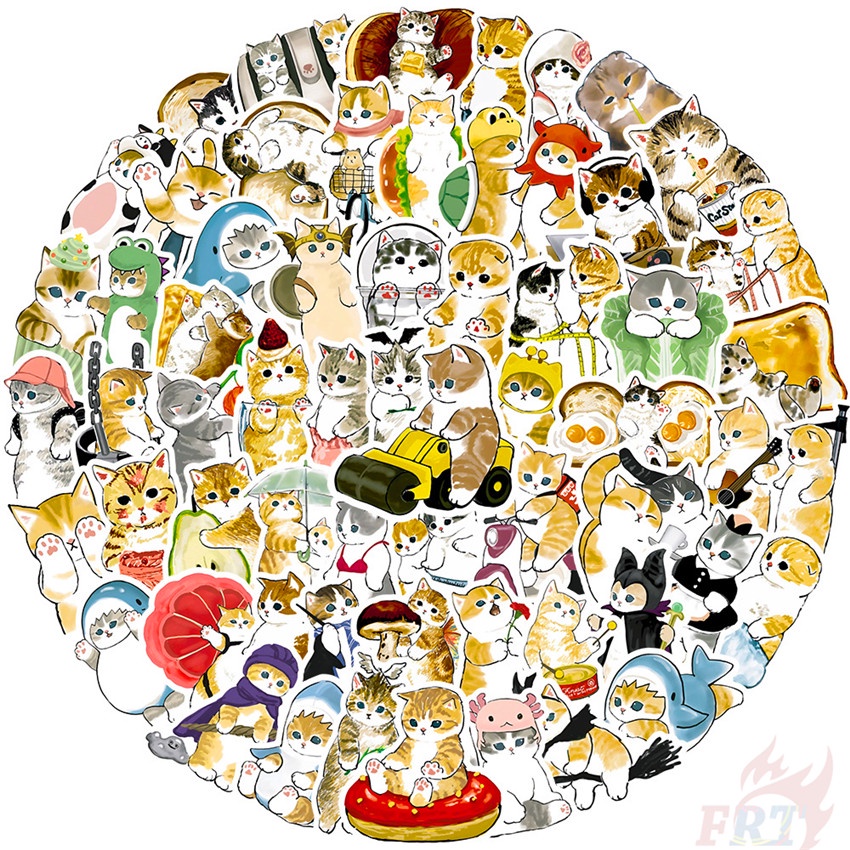 100Pcs/Set Kawaii Kittens Series B Cats Pets Stickers DIY Fashion ...
