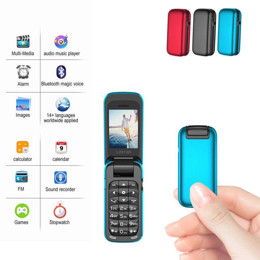 L8Star BM60 Telephone Small Mini Flip Cell Phone Mp3 Magic Handphone ...