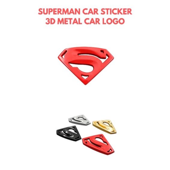 Superman car sticker 3D metal car logo ( RED ) | Shopee Philippines