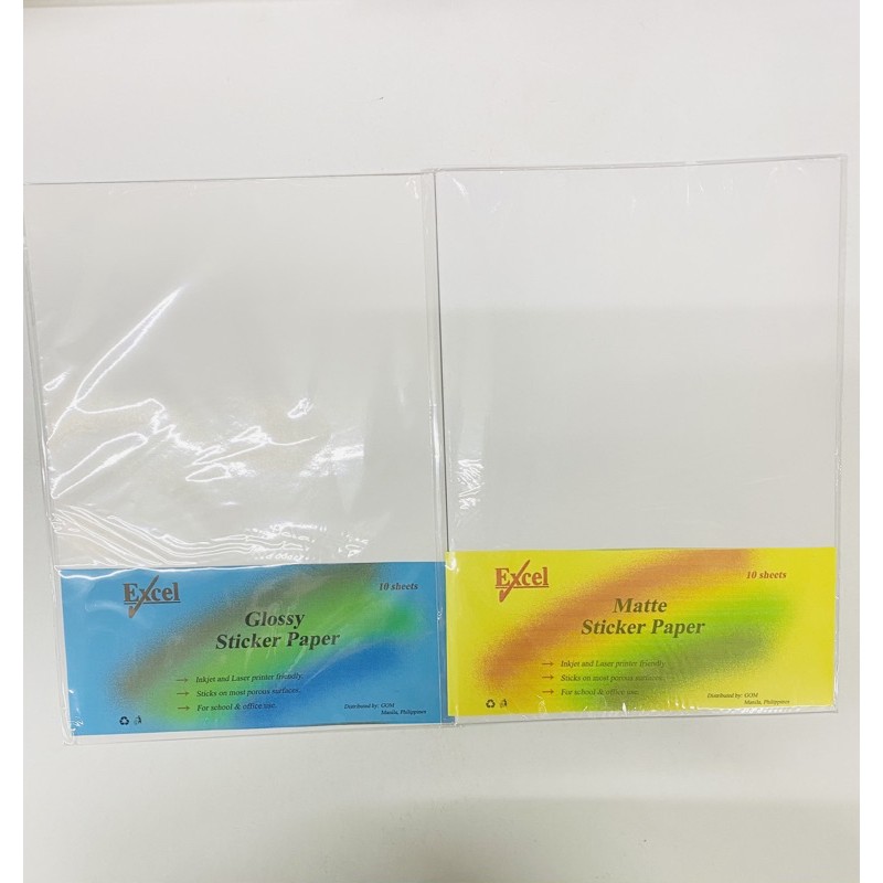 Excel Sticker Paper (Glossy/Matte) | Shopee Philippines