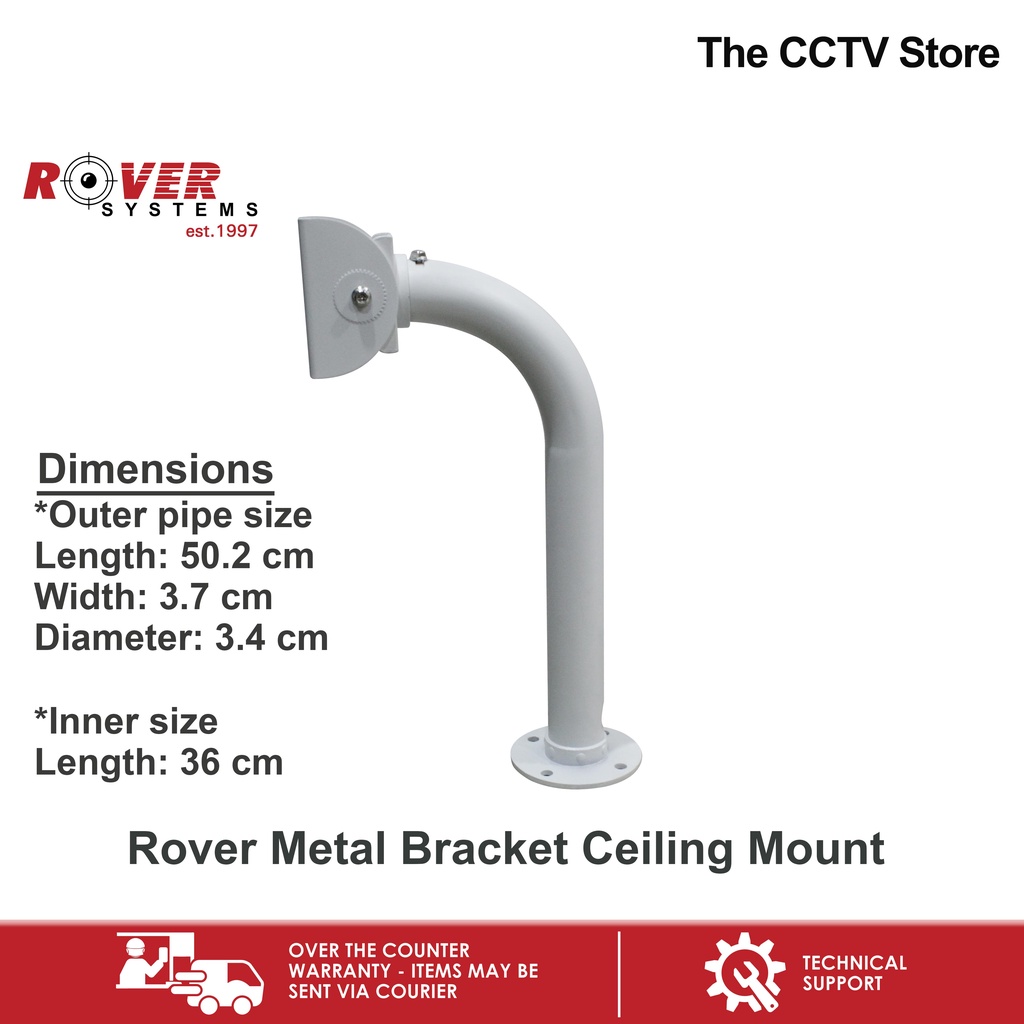 Rover Systems Metal CCTV Bracket Ceiling Mount 50.2 x 3.7 x 3.4 cm CCTV ...