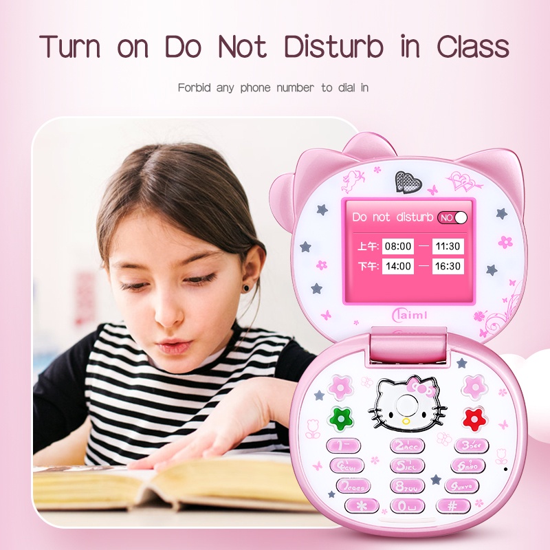HelloKitty Cute Mini Girl Hello Kitty Mobile Phone Quad Band Flip ...