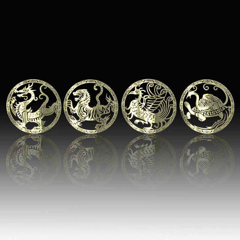 Chinese style, four sacred beasts, four sacred beasts, blue dragon ...