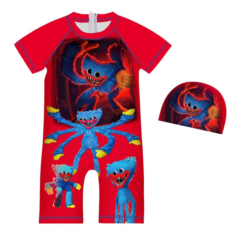 Poppy Playtime Huggy Wuggy One Piece Swimwear Cartoon Children's Summer ...