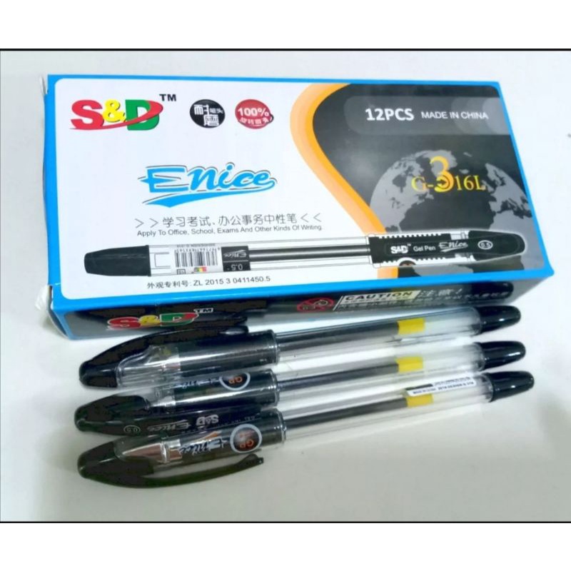 Sign pen ( E-nice) ink gel pen 12 pcs/1 box | Shopee Philippines
