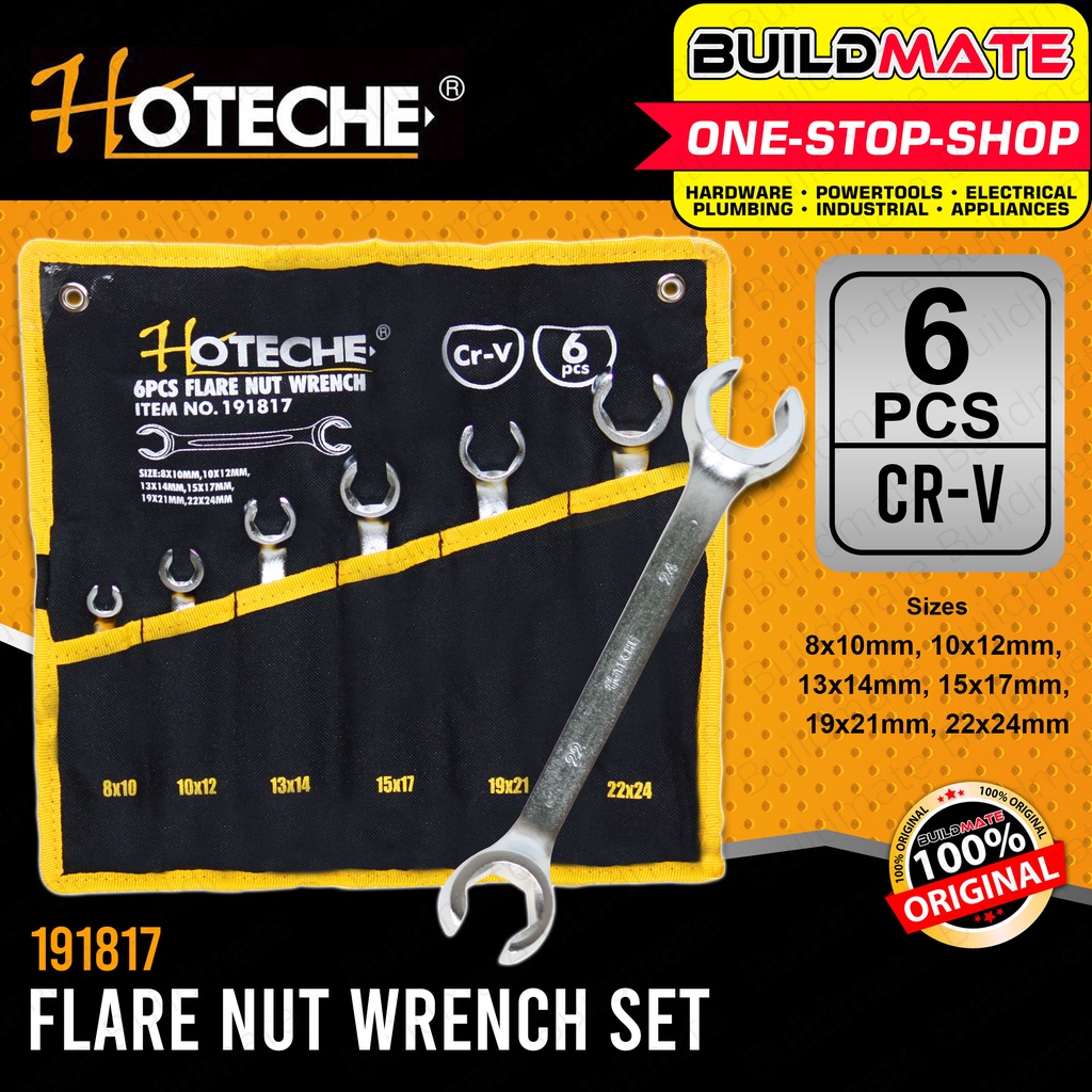 HOTECHE 6PCS/SET Flare Nut Wrench Pipe Wrench Double-ended Open-end ...
