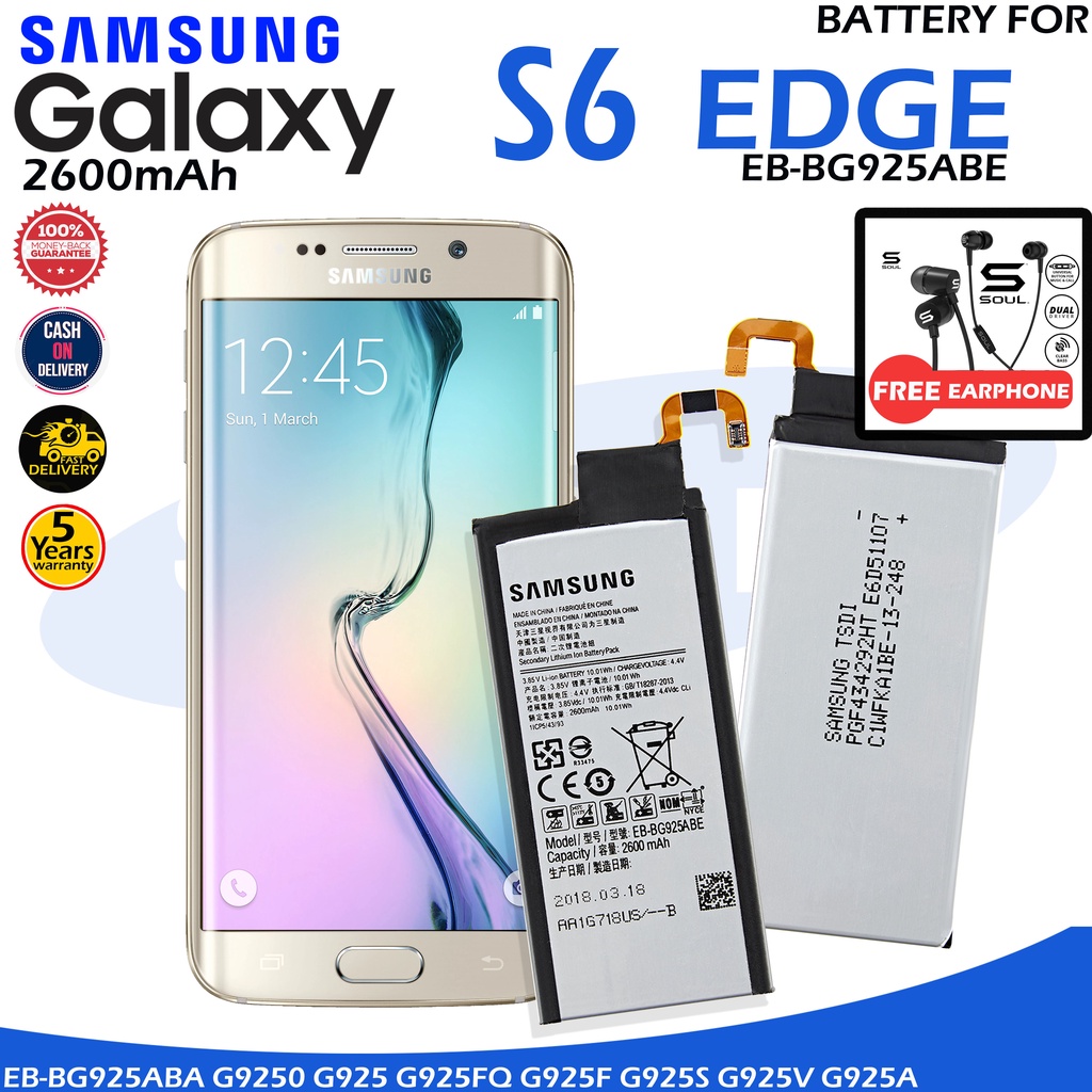 Samsung Galaxy S6 Edge Battery EB-BG925ABE High Quality Capacity ...
