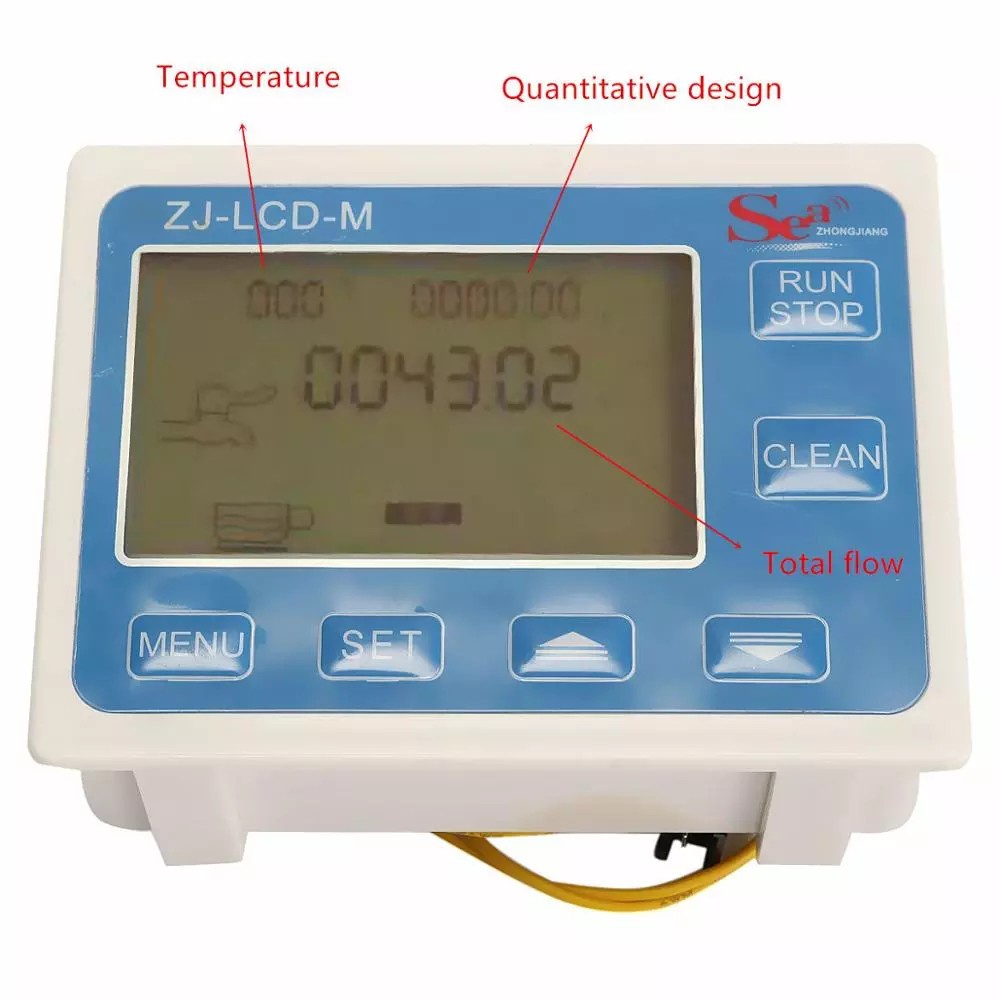 Digital Flow Meter LCD Display Digital Temperature Tester Meter ...