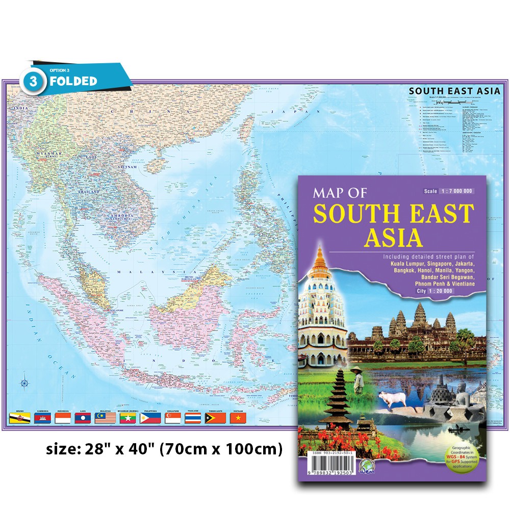 Map of South East Asia Peta Asia Tenggara Detailed Wall Poster High ...