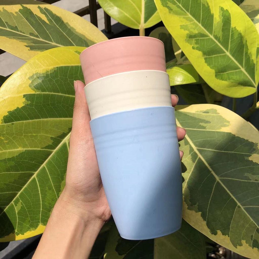 6/12PCS Korean Style Drinking Cup Wheat Straw Cup Plastic Baso Drinking ...