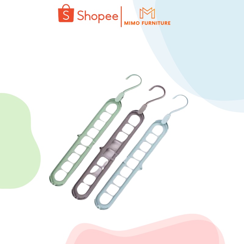 Bellevie Plastic Clothes Drying Hook Designed with 9 Hanging Holes ...