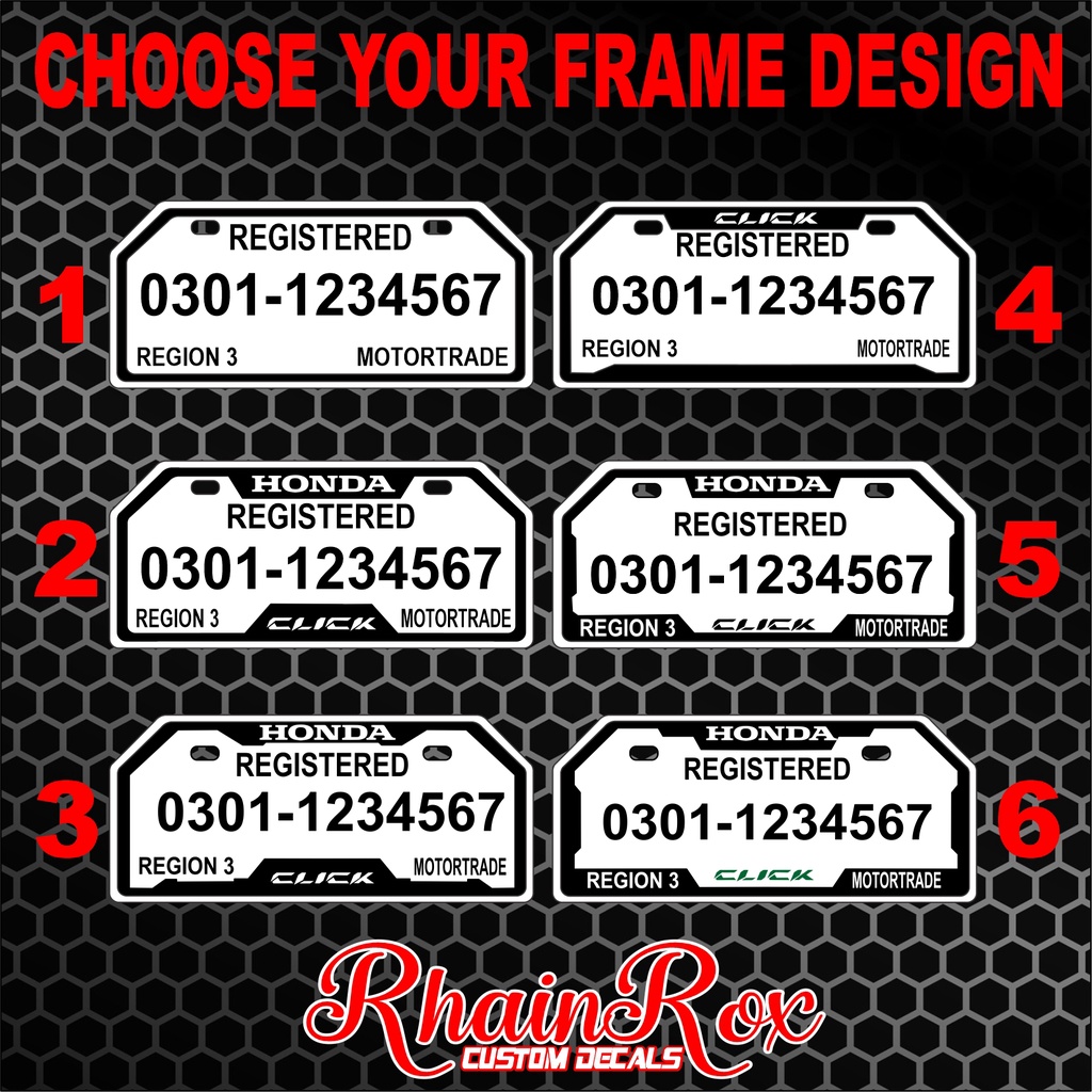 temporary plate for motorcycle 3mm thick acrylic standard | Shopee ...