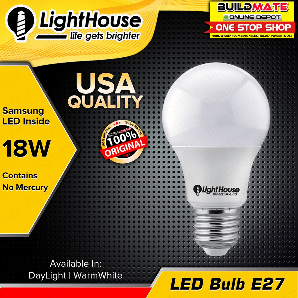 Buildmate x LIGHTHOUSE LED Bulb E27 (PREMIUM) 18W A67 DAYLIGHT | WARM ...
