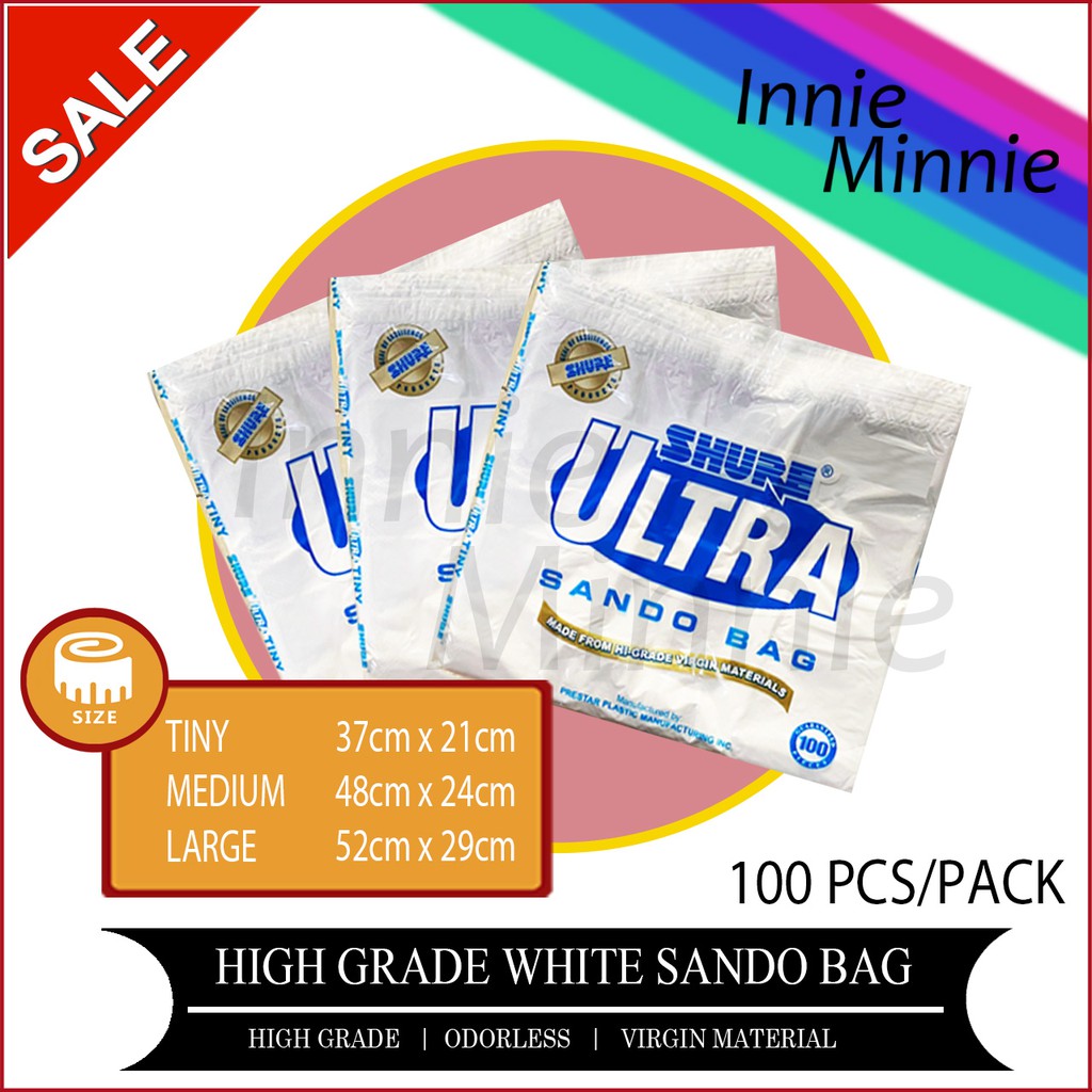 [100pcs] ULTRA Sando Bag White Tiny/Medium/Large | Shopee Philippines