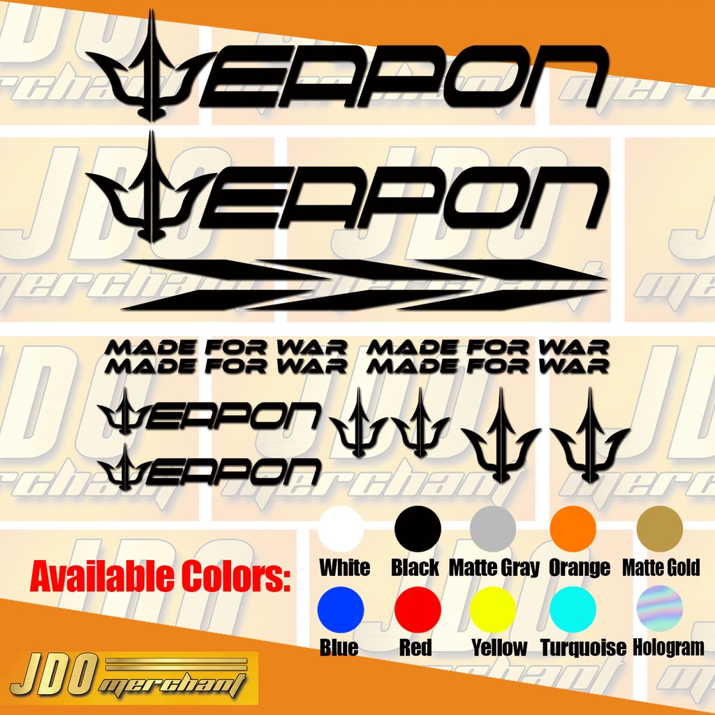 Weapon bike Stickers Weapon sticker Decals | Shopee Philippines