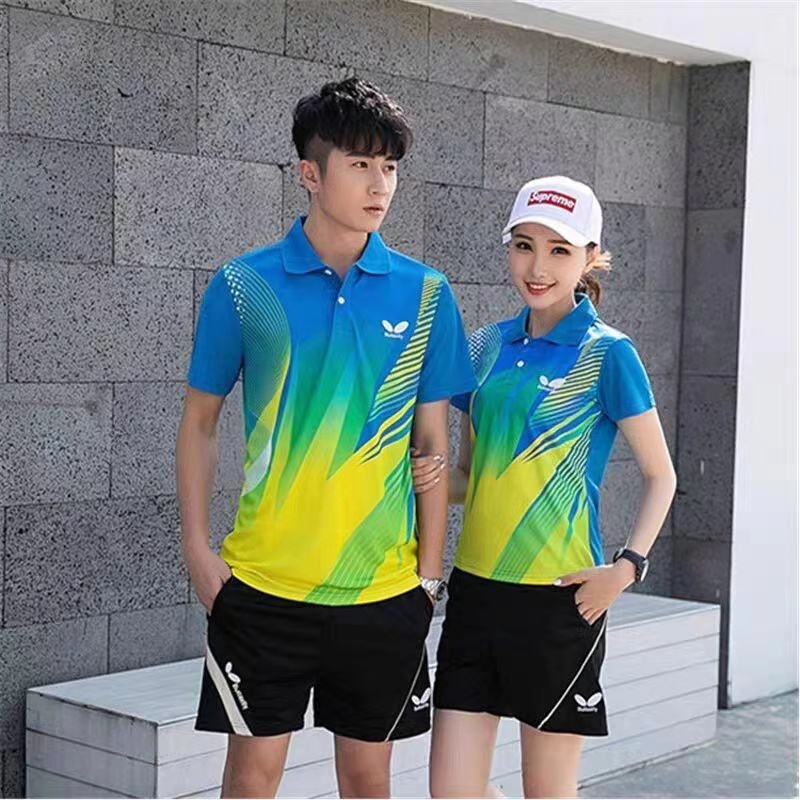 Butterfly New Table Tennis Jersey Men's and Women's Polo Collar Short ...