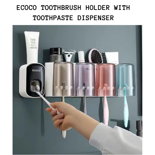 ECOCO Colorful Cup Toothbrush Holder Wall-Mounted Toothbrush Storage ...