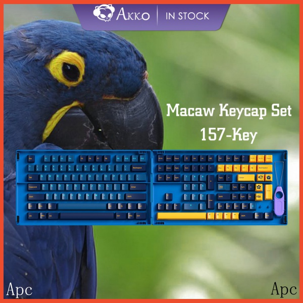 Akko Key cap Macaw PBT 199-Keys Double-Shot Full Keycap Set for ...