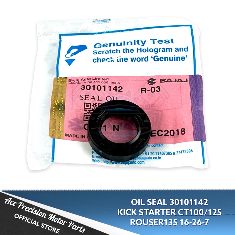 BAJAJ CT 100 125/ ROUSER 135 OIL SEAL KICK STARTER 16-26-7 GENUINE ...