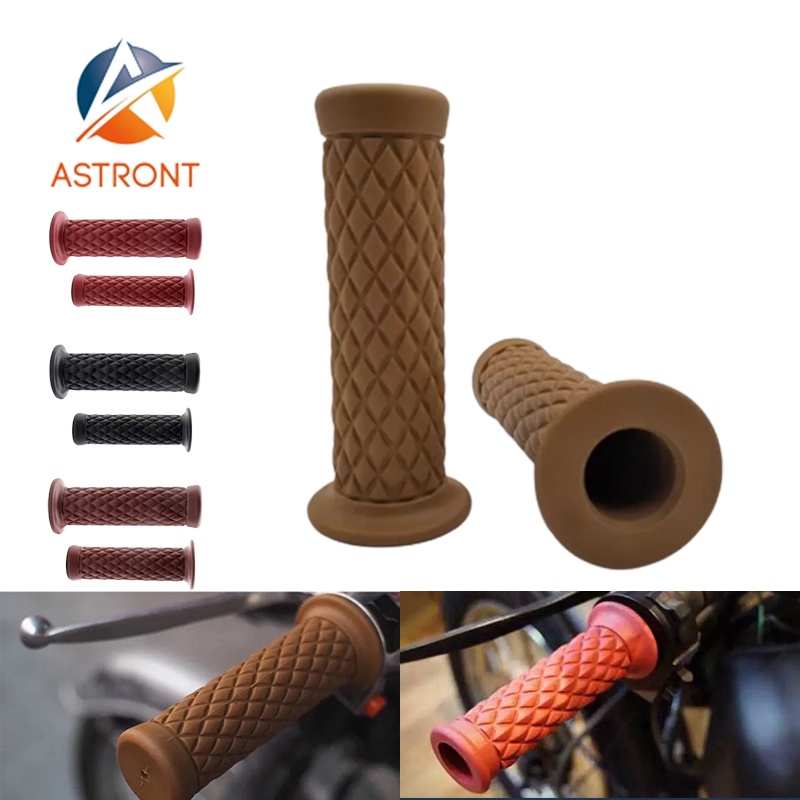 Universal Motorcycle Rubber Handle Retro 22mm Handlebar Set Harley ...