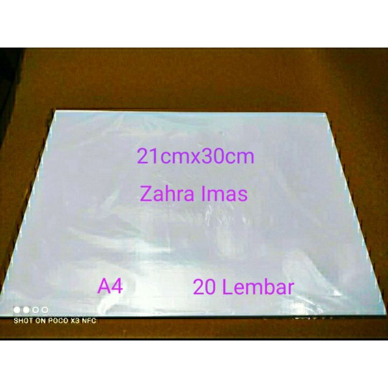 PUTIH Hvs White Doff/Matt A4 Sticker Paper Contains 20 Sheets | Shopee ...