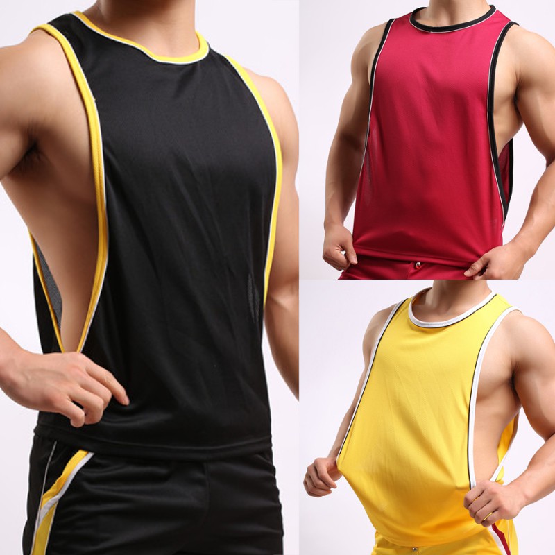 Men Bodybuilding Fitness Tank Top Plain Compression Sleeveless Gym ...