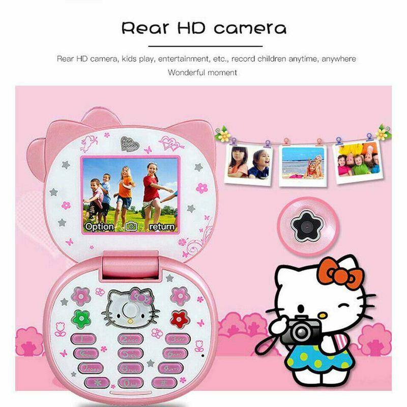 Mini Phone Cute Hello-Kitty K688 Children's Mobile Flip Smart Chip Girl ...