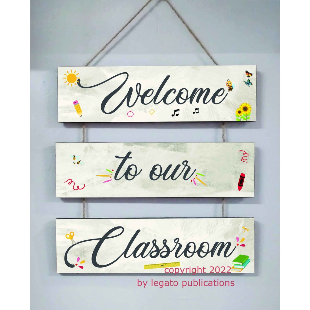 Welcome to our Classroom Hanging Inspirational Bible Verse Wall Decor ...