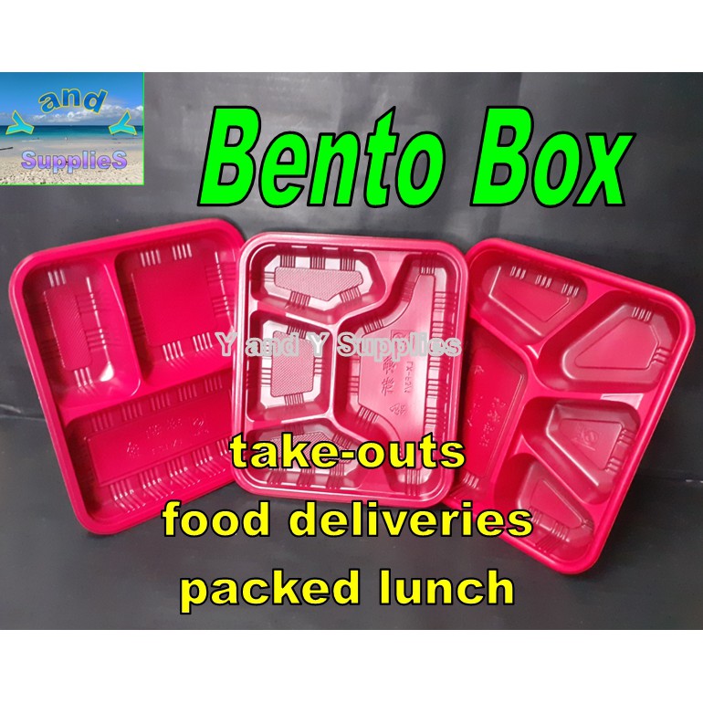 Bento Box 10 pieces, 2, 3, 4 and 5 Compartments, Take-out Container (V ...