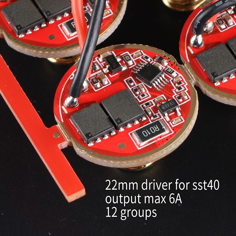 17mm / 20mm /22mm Driver For SST40 12 Groups Flashlight Max Current ...