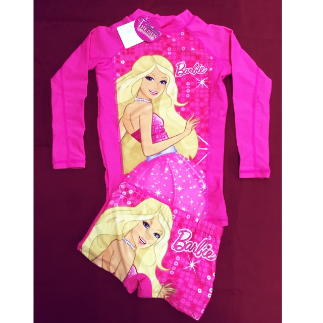 Barbie Character Terno Rashguard For Kids Polyester | Shopee Philippines