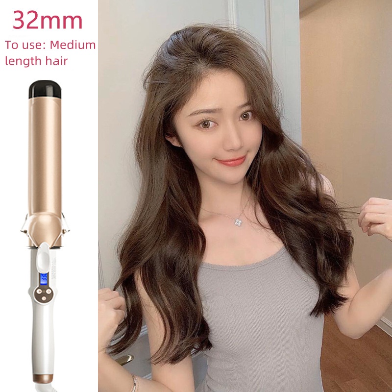 38mm Curling Iron For Hair Electric Hair Curler Iron Curler Big Curly ...