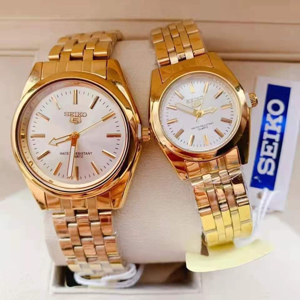 SEIKO couple Watch for men’s women’s Non-tarnish IPG Strap Stainless ...