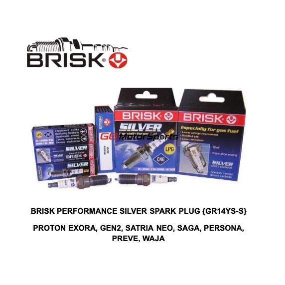 BRISK PERFORMANCE SILVER SPARK PLUG {GR14YS-S} - PROTON EXORA, GEN2 ...